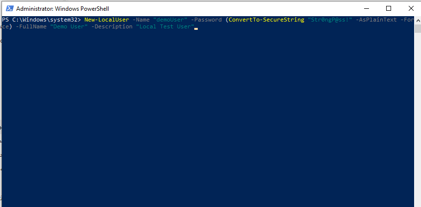 Create Local User with PowerShell